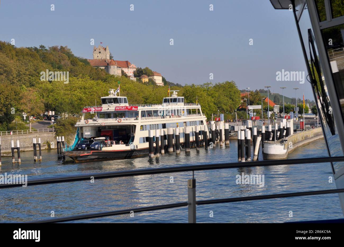 Lake Constance, Lake Constance shipping, car ferry in Meersburg, car ...