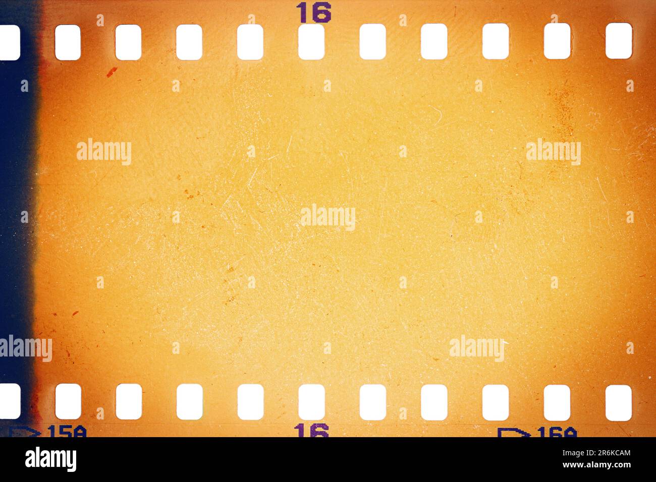 Dusty and grungy 35mm film texture or surface. Perforated scratched ...