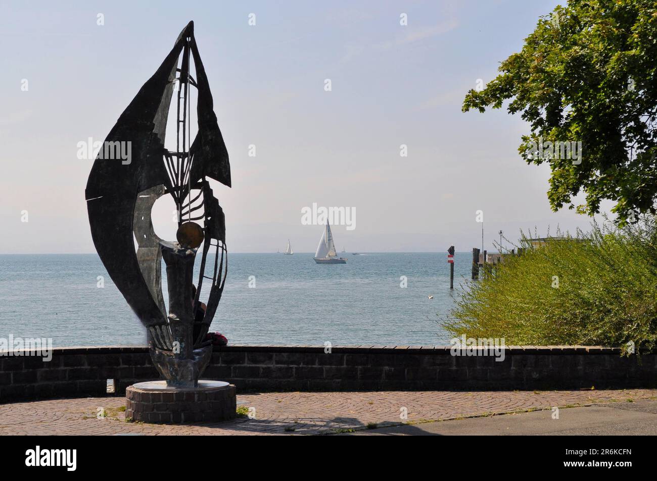 On Lake Constance, Langenargen, metal work of art Stock Photo - Alamy
