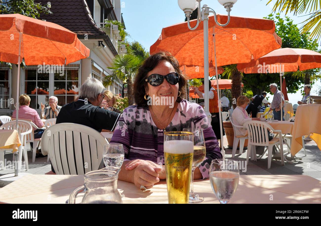 On Lake Constance, Langenargen, Local on the beach Stock Photo - Alamy