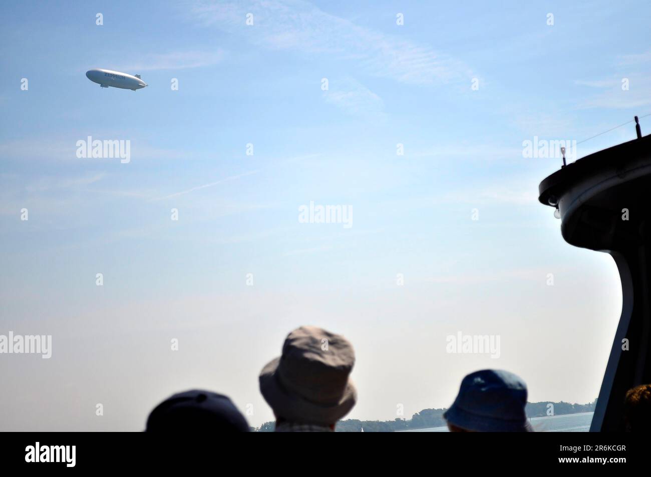 On Lake Constance, Zeppelin in flight Stock Photo - Alamy