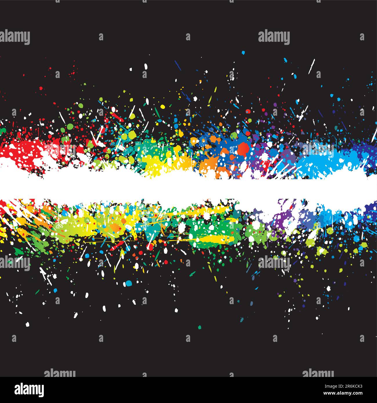 Illustration of line color paint splashes on black background Stock ...