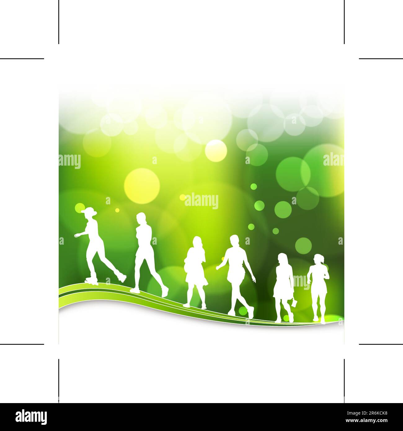 An image of active women on a green background Stock Vector Image & Art ...