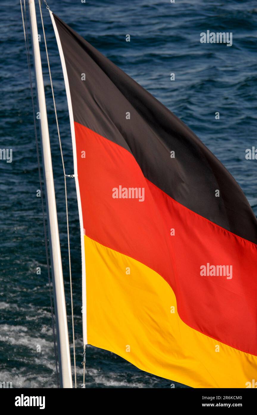 On Lake Constance, Germany flag on passenger ship Stock Photo - Alamy