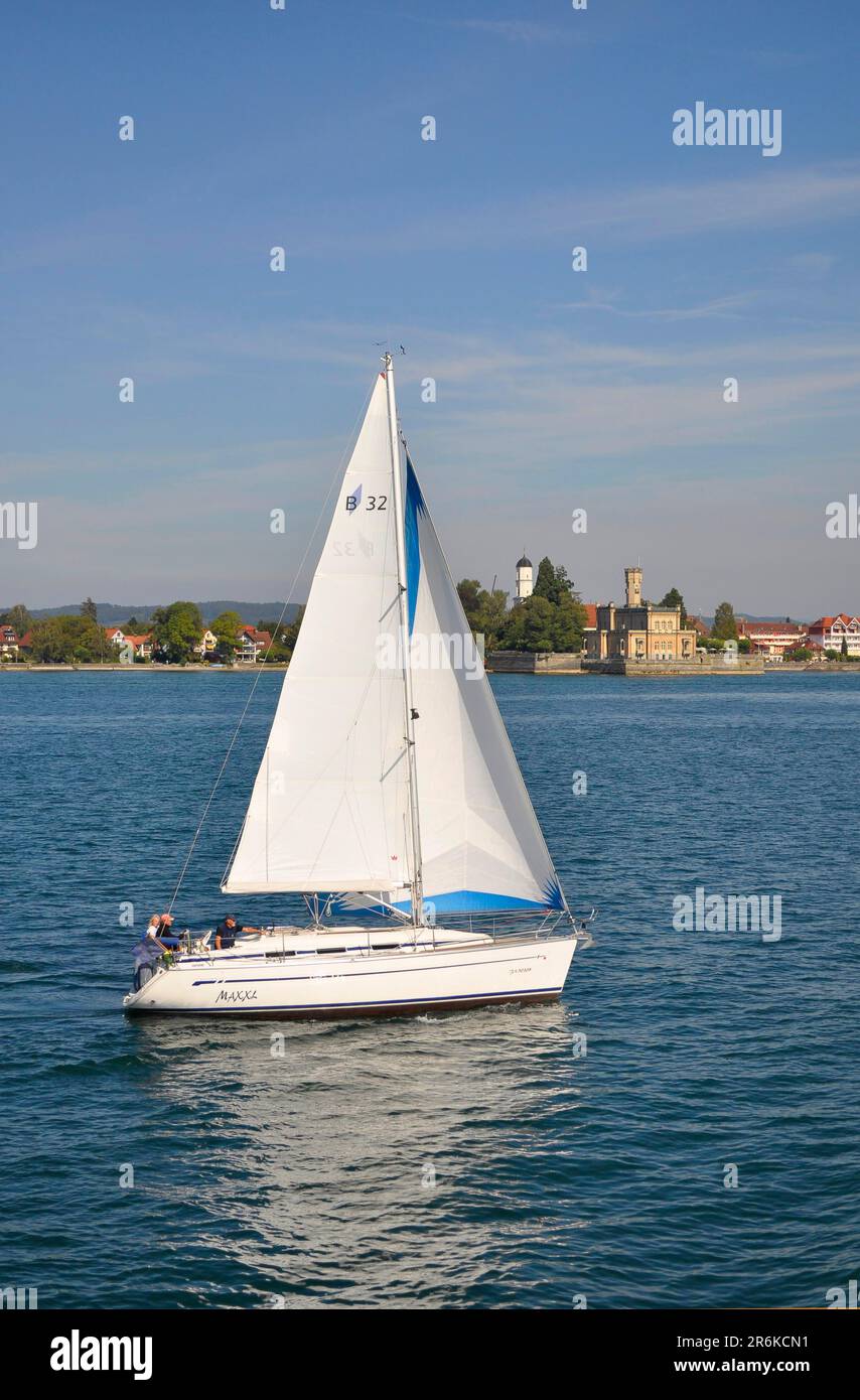 On Lake Constance, sailing boat in motion Stock Photo - Alamy