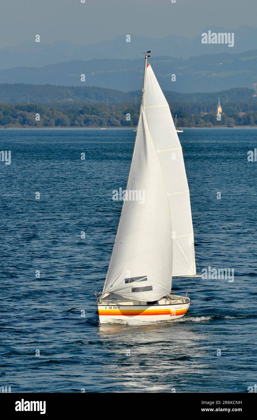 Blessing ship on Lake Constance, white sails Stock Photo - Alamy