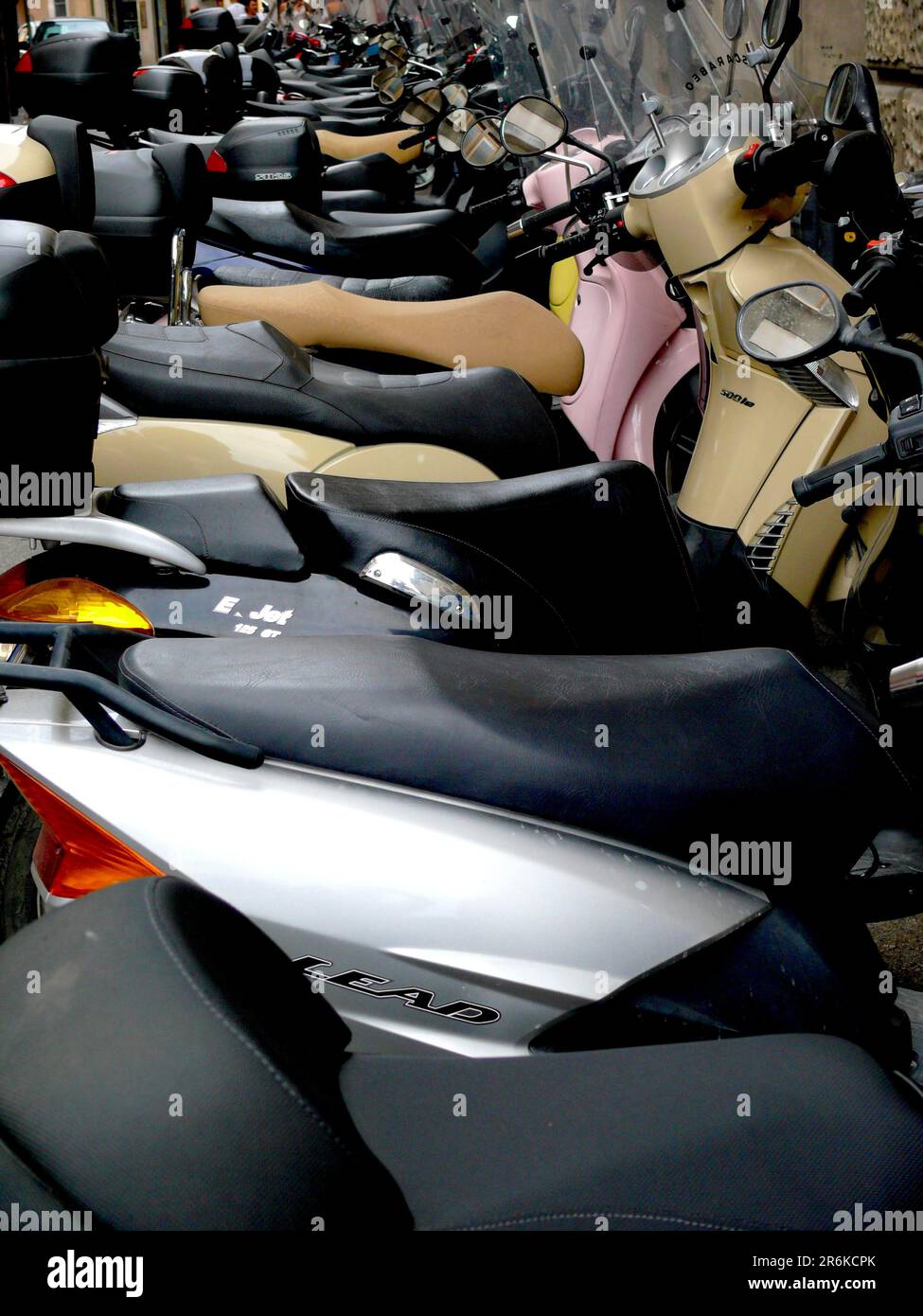 Italy, Emilia Romagna, Ravenna, Via Cavour, Mopeds and Mopeds Stock ...