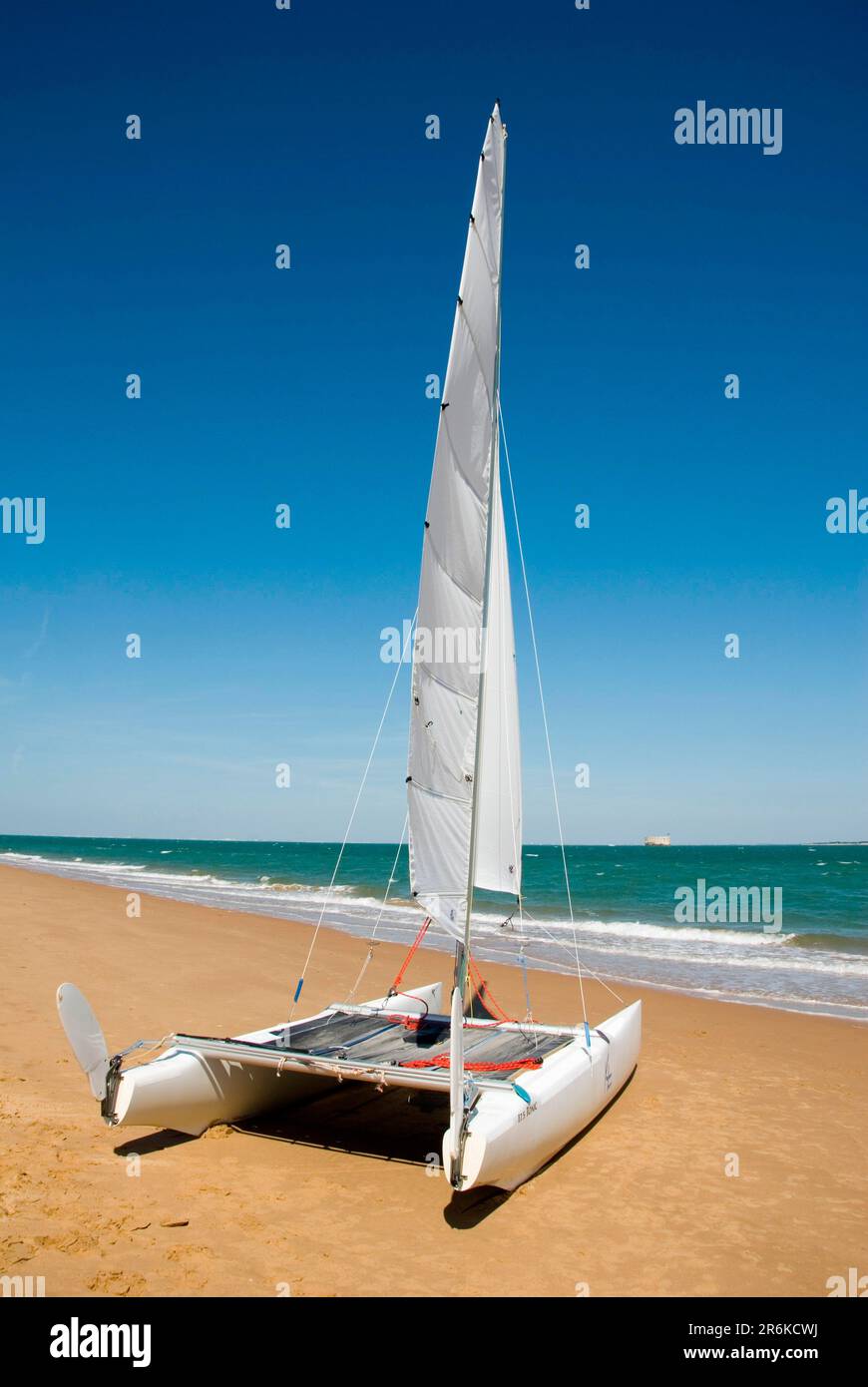 Catamaran on the beach of Boyardville, Oleron Island, Poitou-Charentes ...