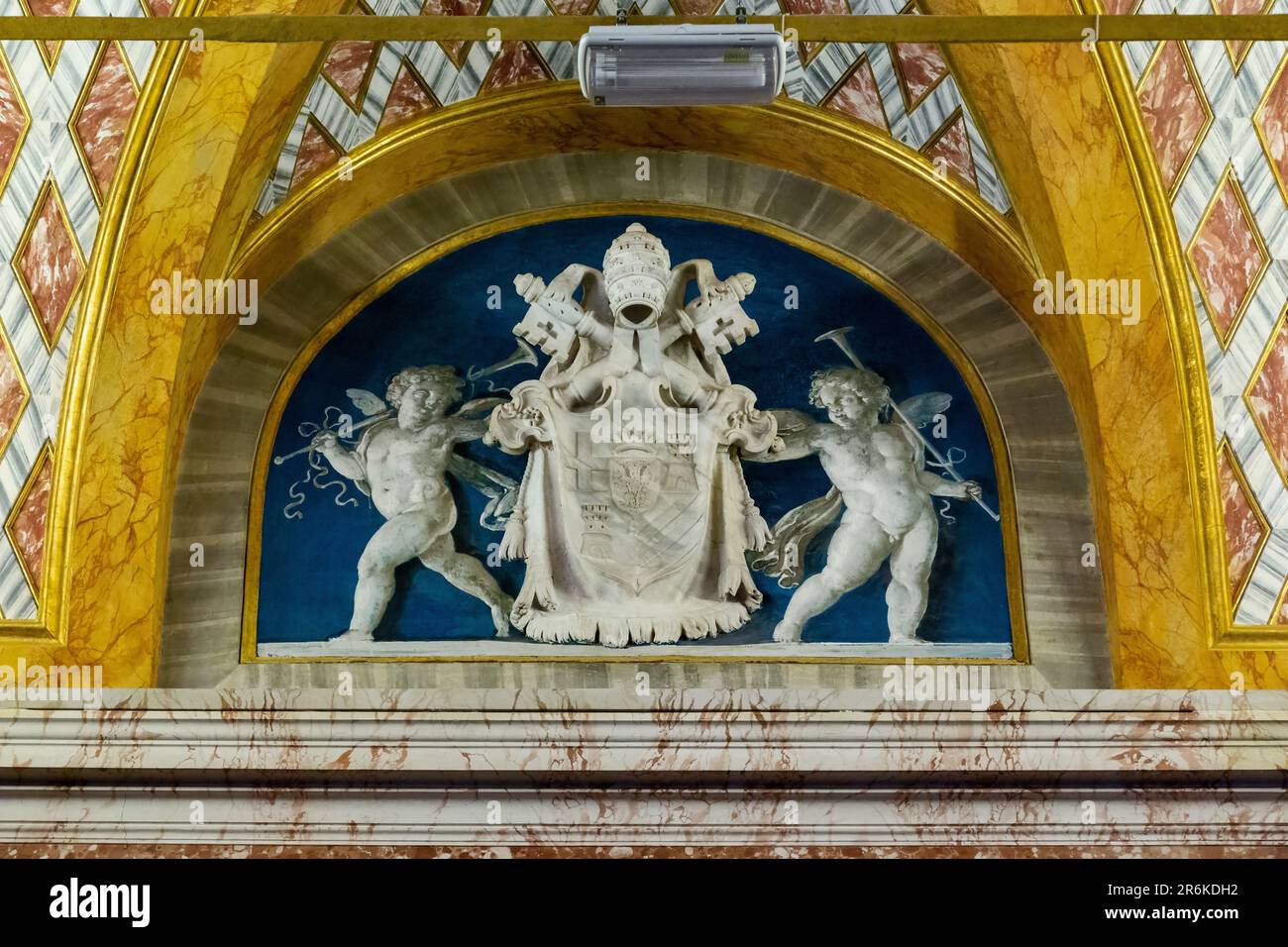 ROME, VATICAN - MARTH 9, 2023: This is the coat of arms of Pope Clement ...