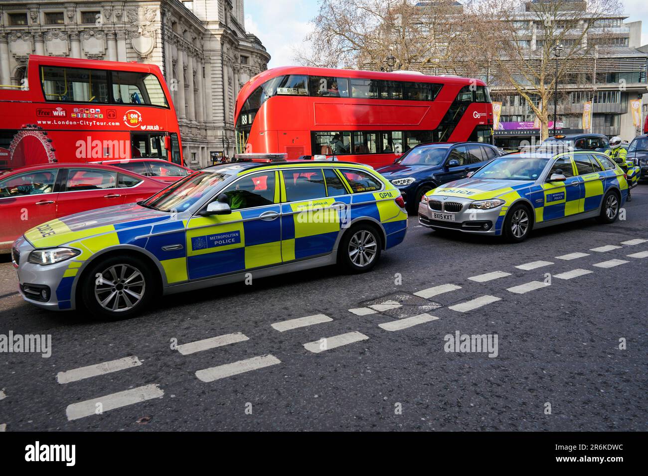 London, United Kingdom - February 02, 2019: Blue and green metropolitan ...
