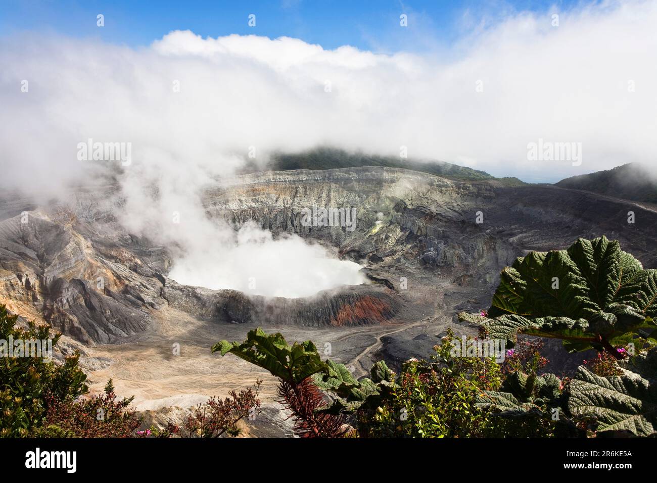 Crater, Poas Volcano, Poas National Park, volcanic crater, Costa Rica ...