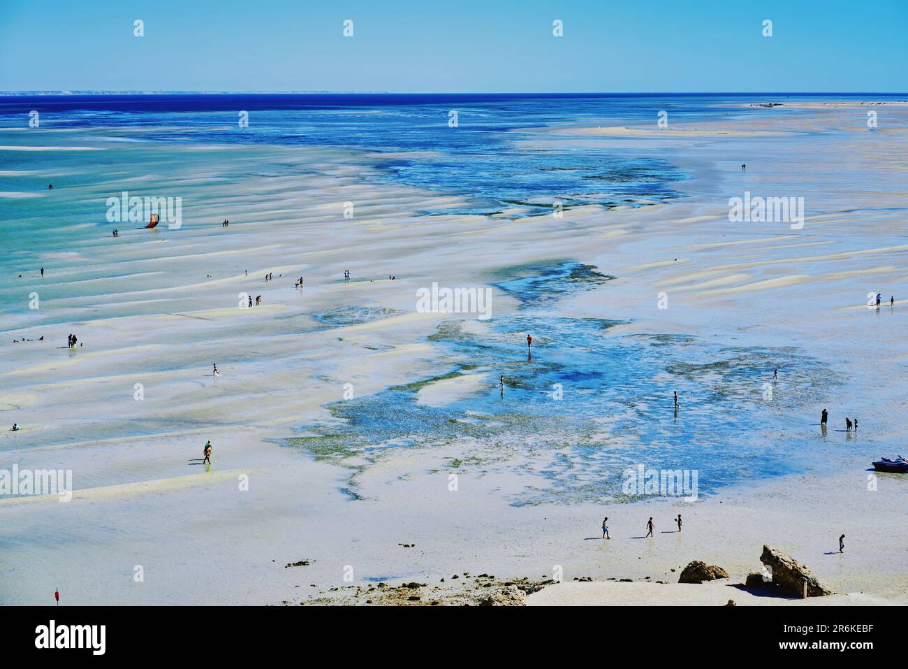 nice blue Sea and yellow beach in Dakhla city Stock Photo - Alamy