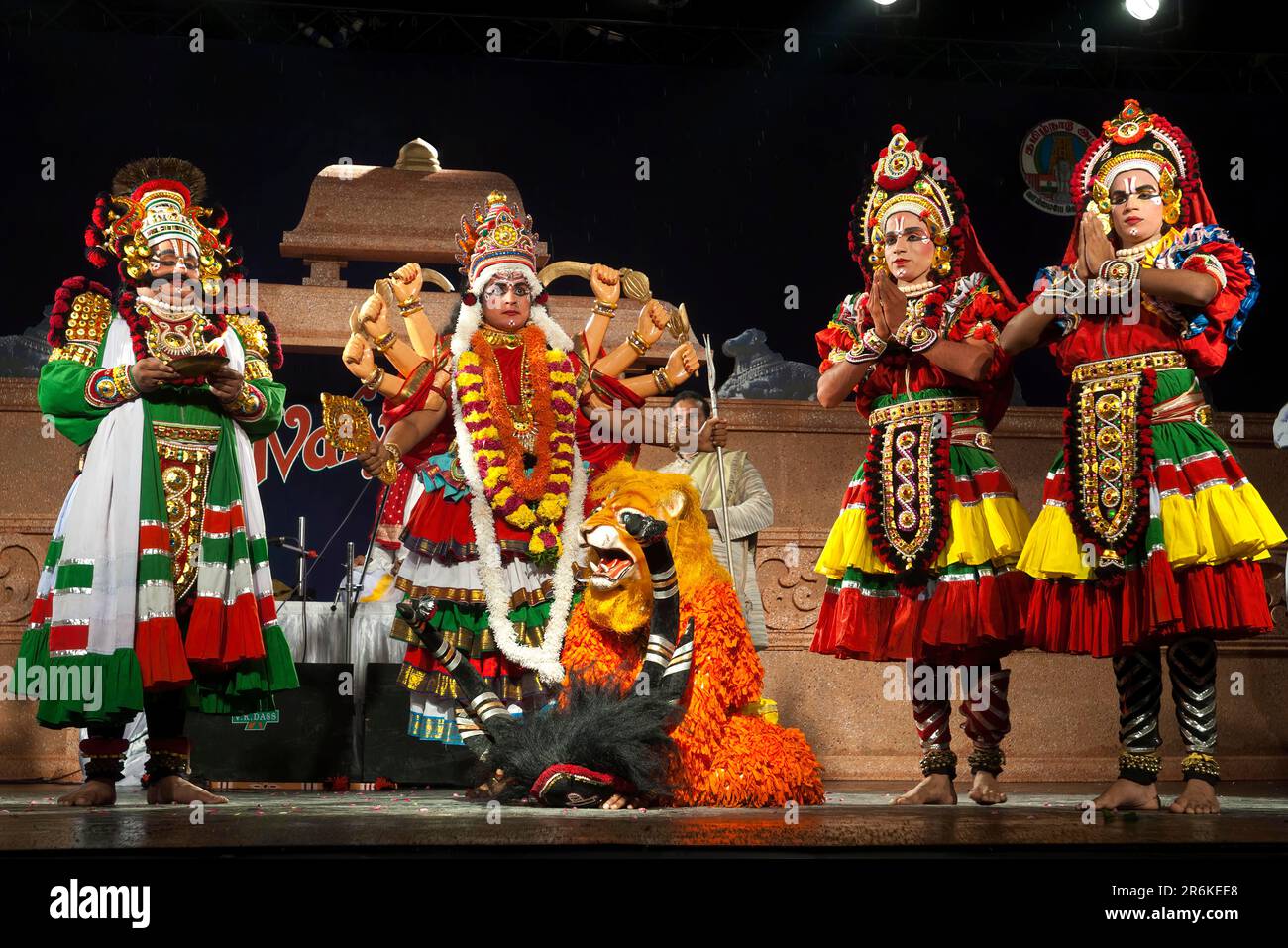 Yakshagana, Mahishamardini epic, traditional folk dance by Sri ...