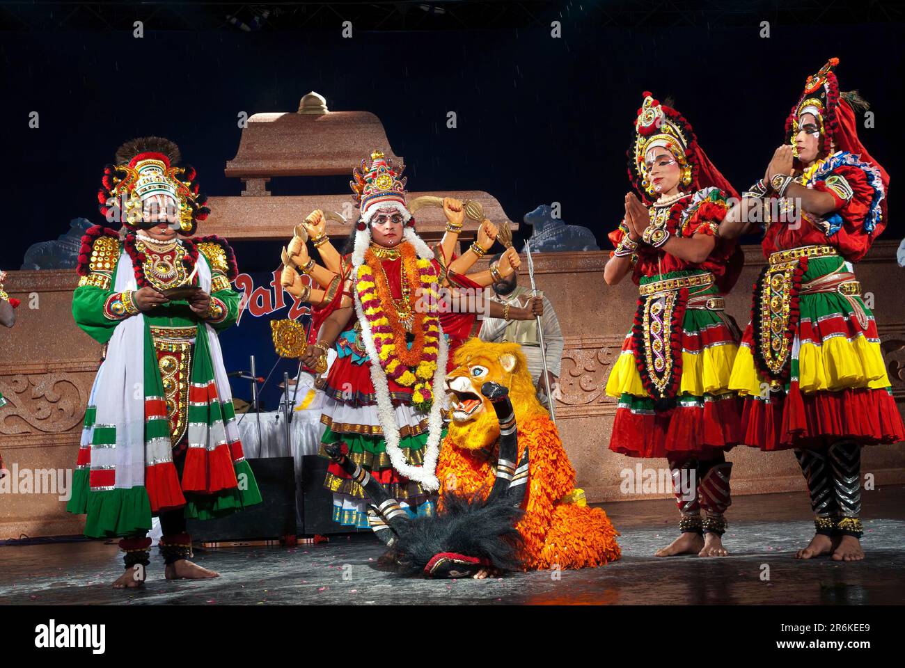 Yakshagana, Mahishamardini epic, traditional folk dance by Sri ...