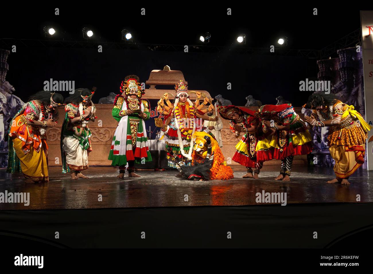 Yakshagana, Mahishamardini epic, traditional folk dance by Sri ...