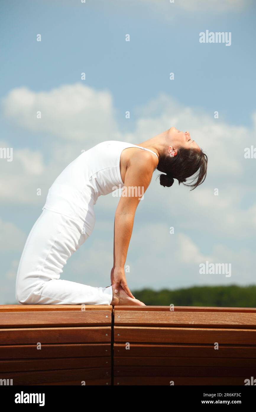 Yoga, Camel Pose, Yoga Exercise Stock Photo - Alamy