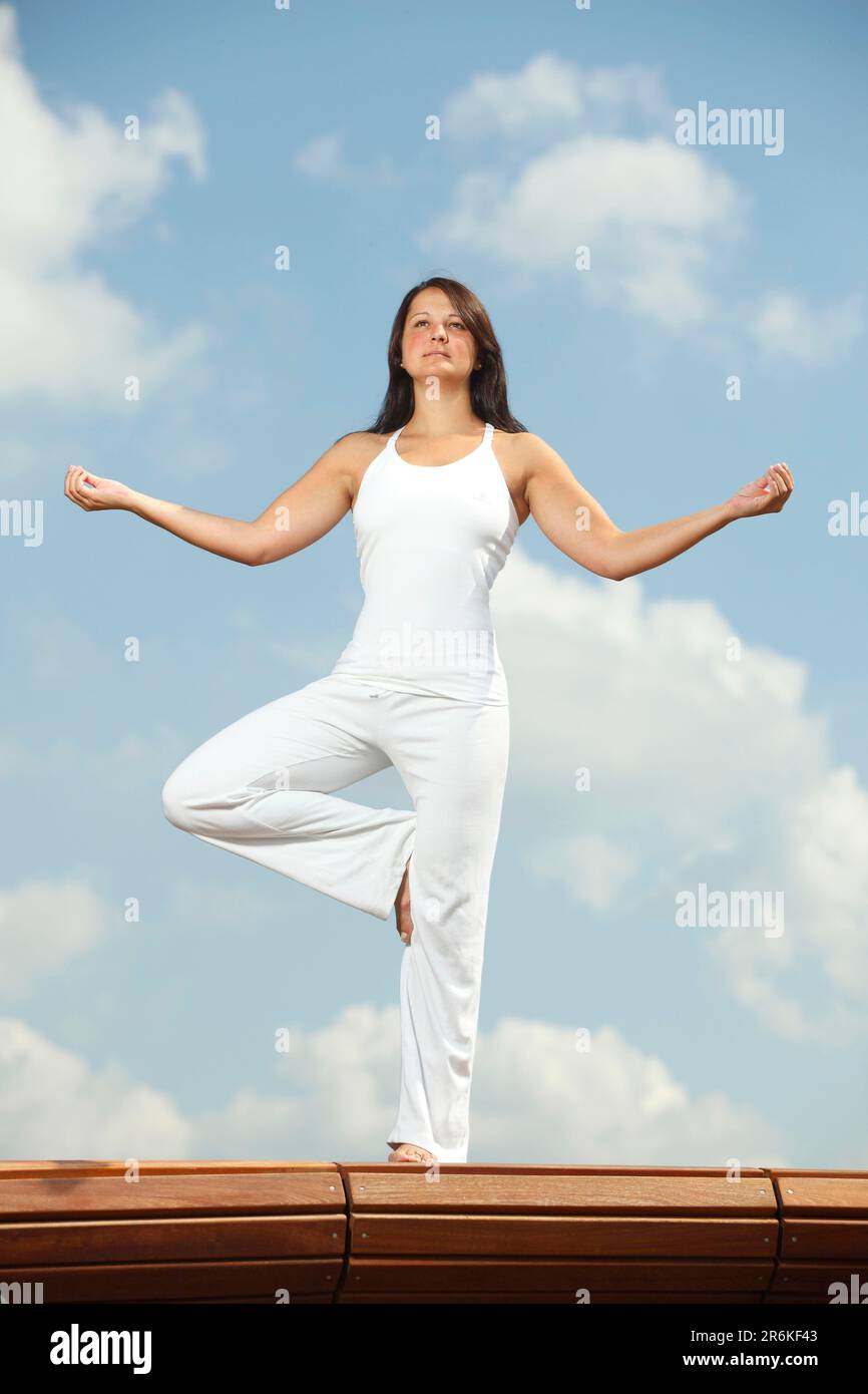 Yoga 'Tree Pose', Yoga Exercise Stock Photo - Alamy