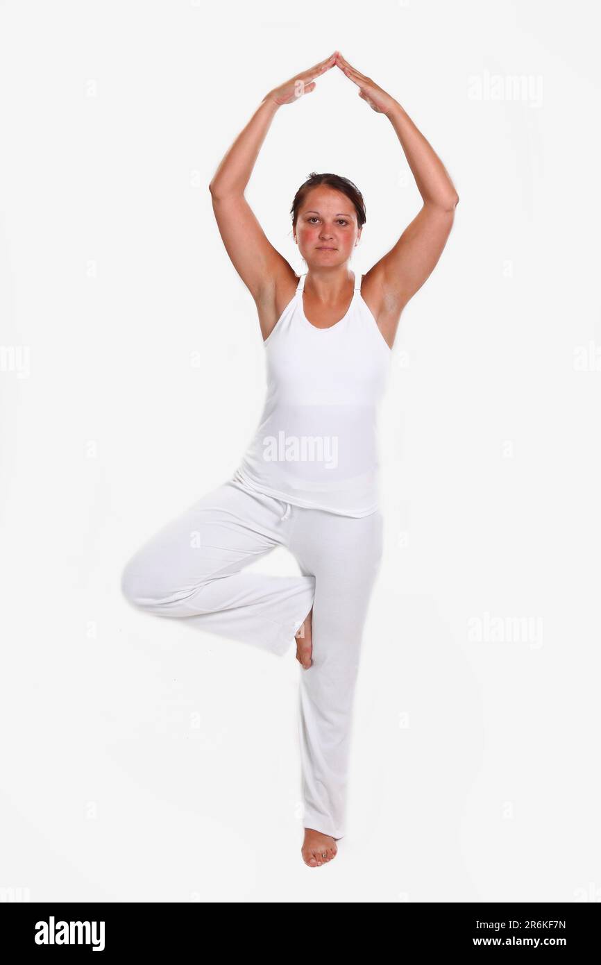 Yoga Tree Pose, Yoga Exercise Stock Photo - Alamy