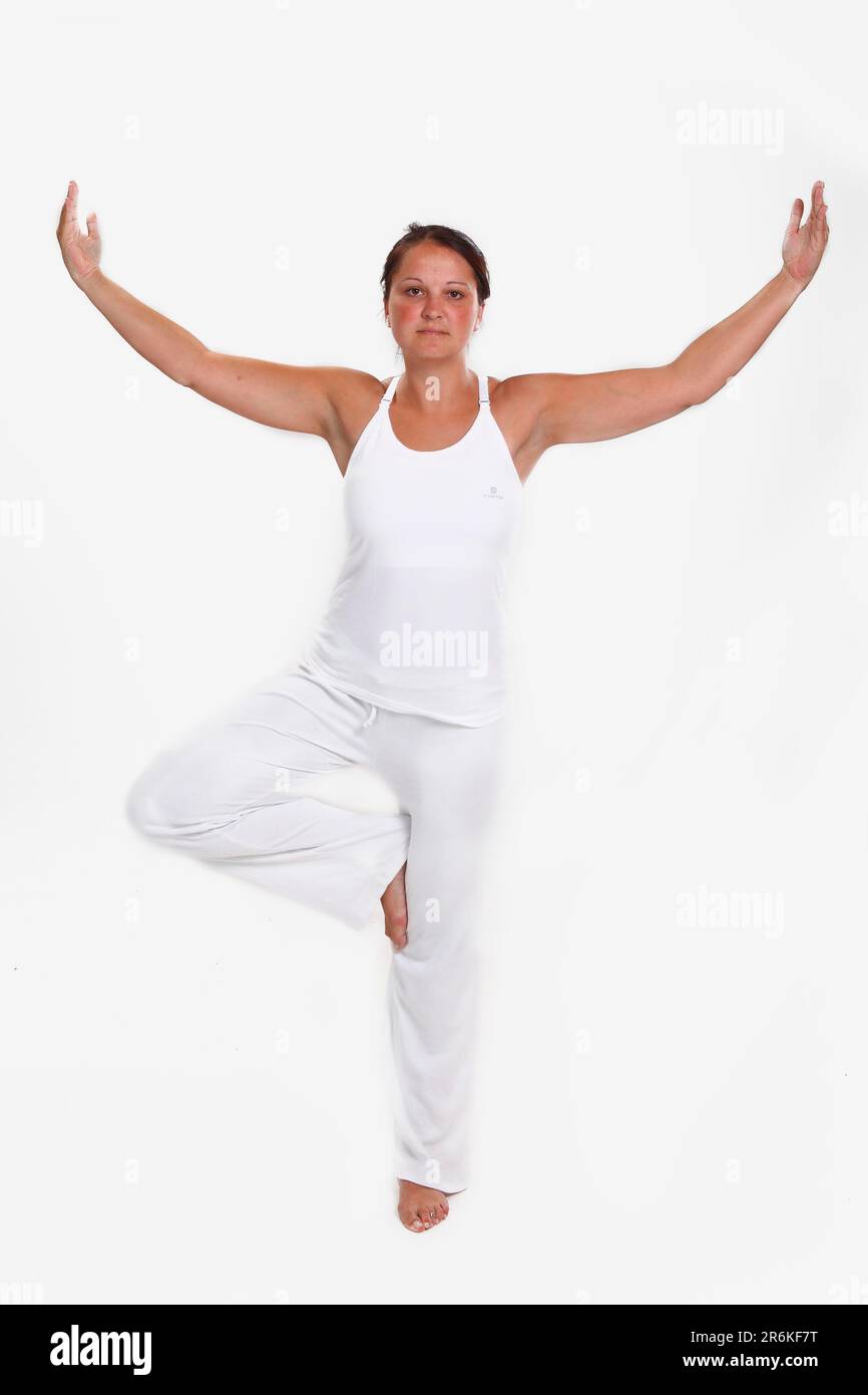 Yoga Tree Pose, Yoga Exercise Stock Photo - Alamy