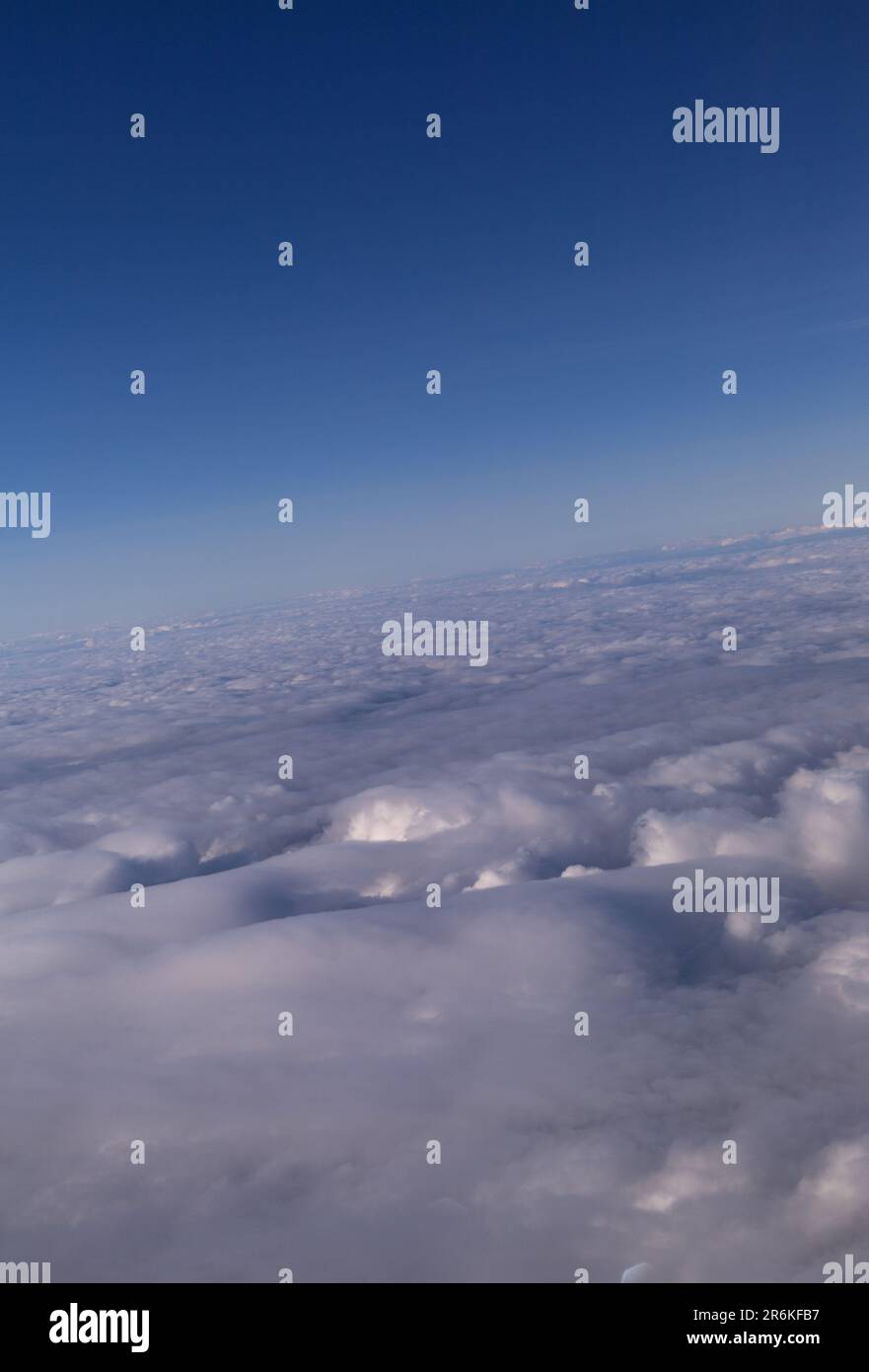 Birds eye view of the blue sky and white clouds hi-res stock ...