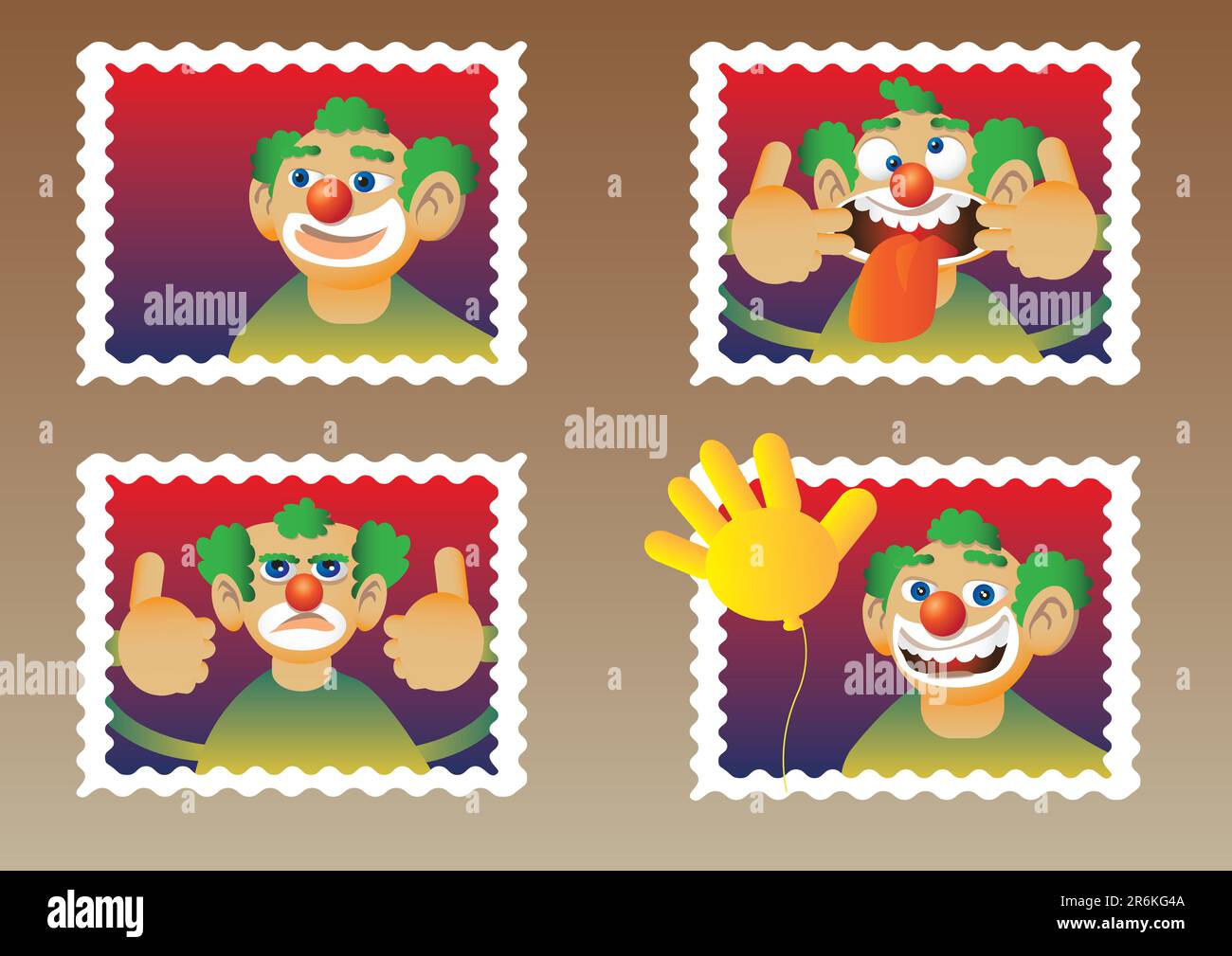 Four funny clown - vector illustration Stock Vector Image & Art - Alamy