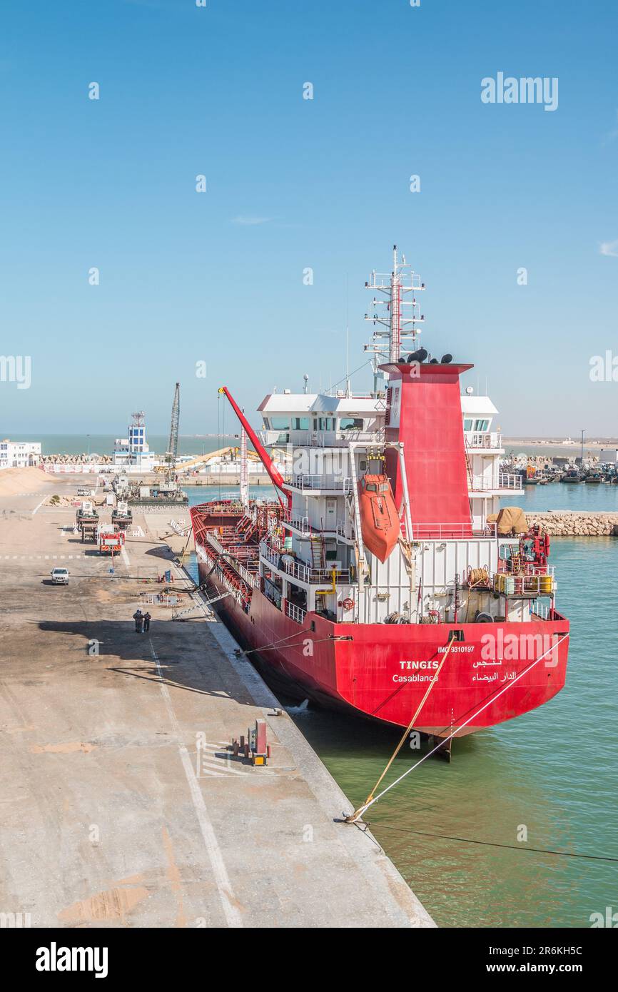 Tingis Vessel at Laayoune Port: Moroccan Sahara's Maritime Scene Stock ...