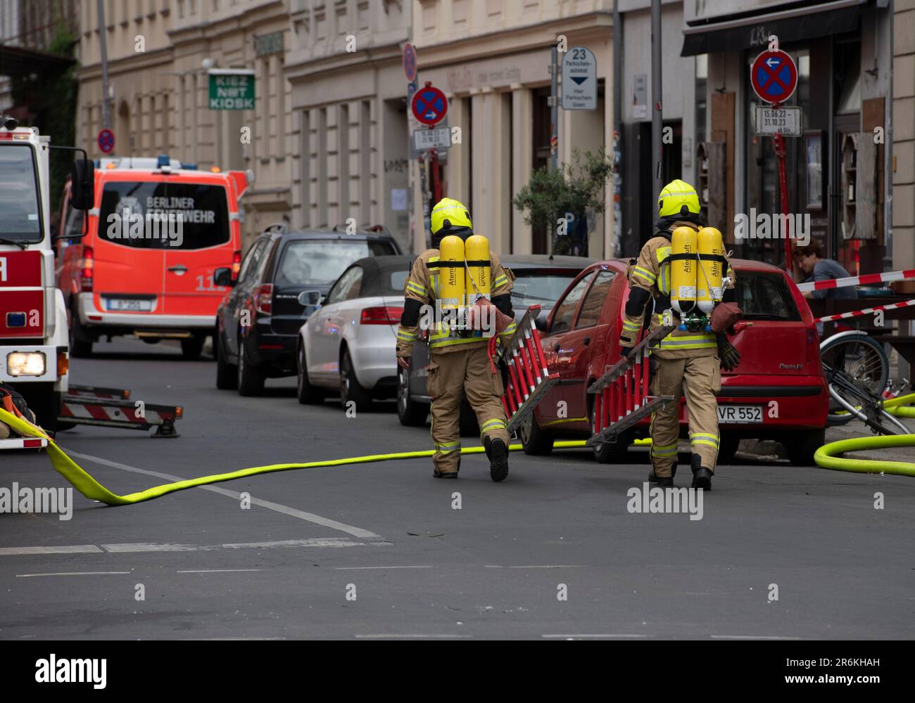Berlin, Germany. 10th June, 2023. Firefighters from the Berlin Fire ...