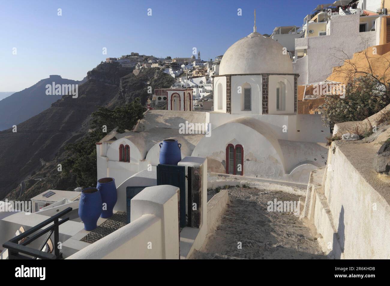 Agios Ioannis Church, Fira, Santorini, Cyclades, Thira, Greece Stock ...