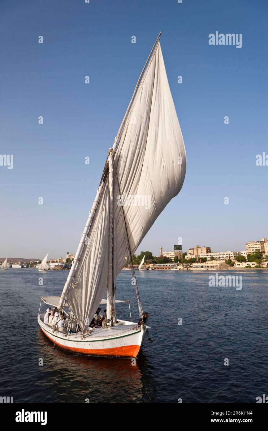 Sailing boat on the Nile, Aswan, Felucca, Egypt Stock Photo - Alamy