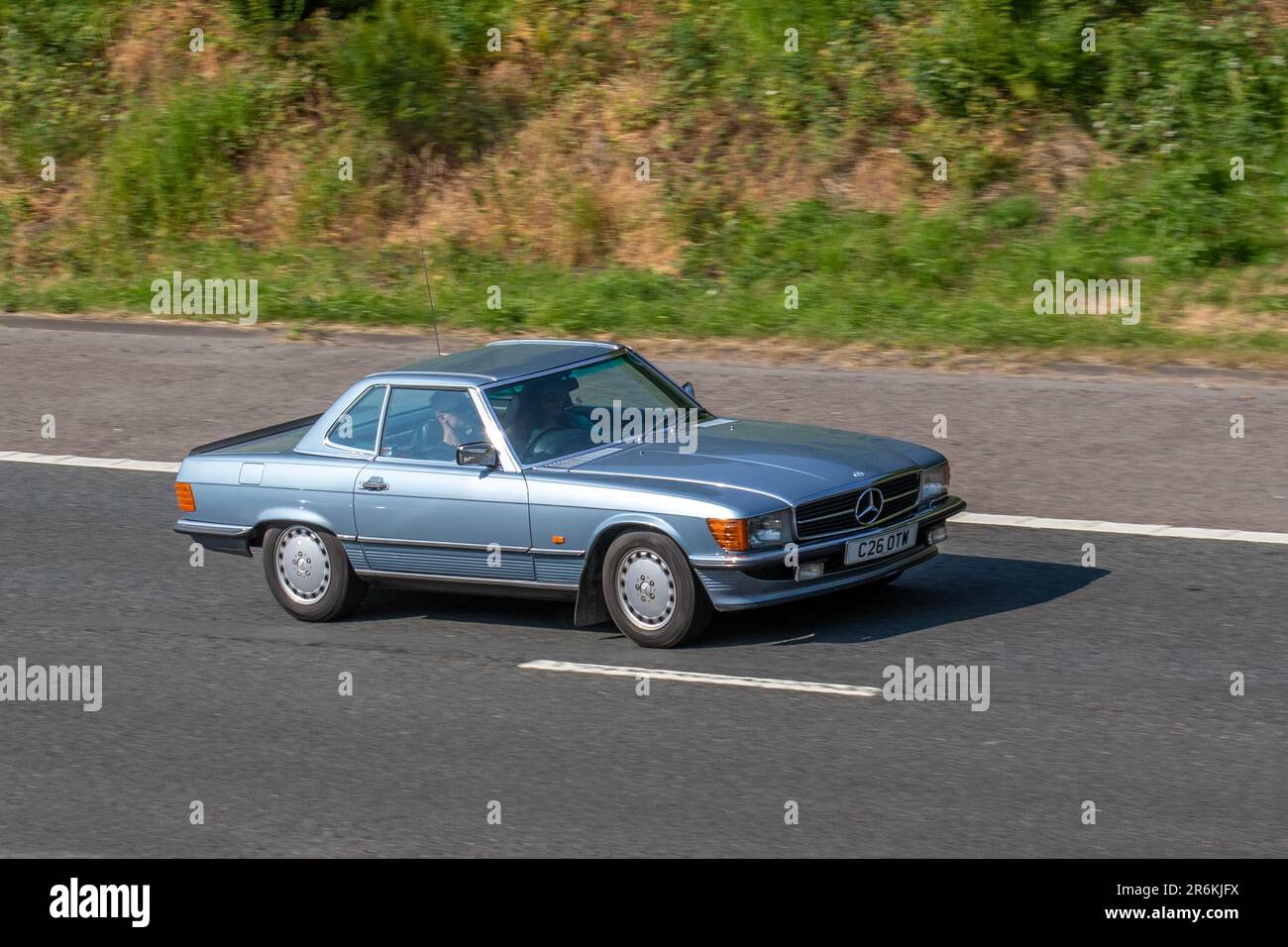 1986 80s eighties Blue Mercedes 500 Sl Auto Car hard top Roadster ...