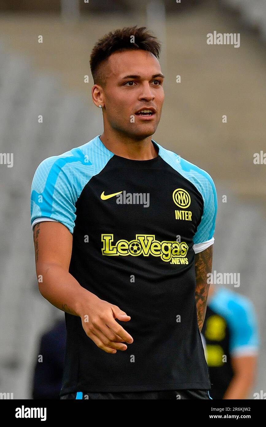 Istanbul, Turkey. 09th June, 2023. Lautaro Martínez of Inter seen during a last training session ...