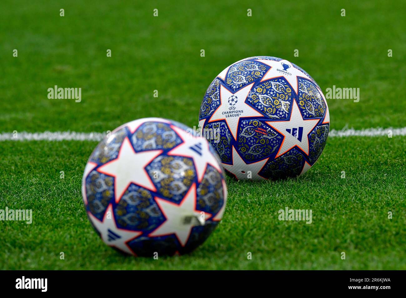 Istanbul, Turkey. 09th June, 2023. Official CL match balls from Adidas ...