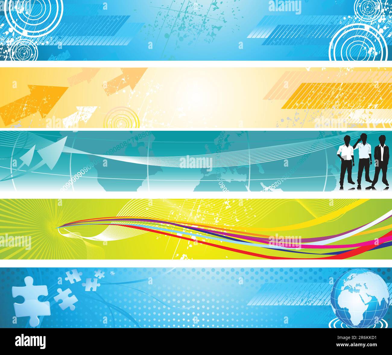 abstract colorful grunge web banners vector illustration Stock Vector ...