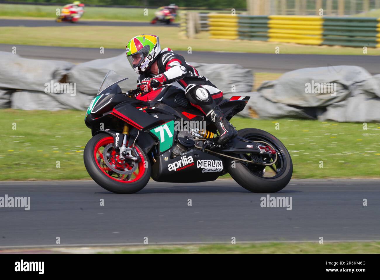 Croft Circuit, 10 June 2023. Neil Mason riding an Aprilia 660 in a No ...