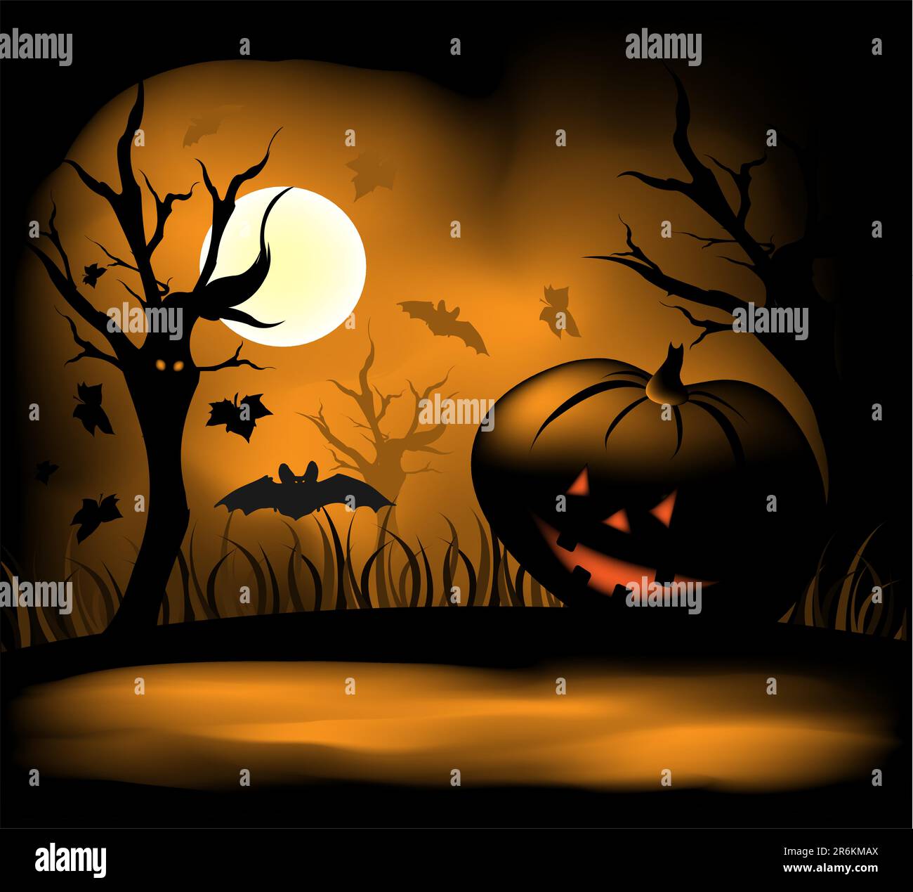 Moon and bats Stock Vector Images - Alamy