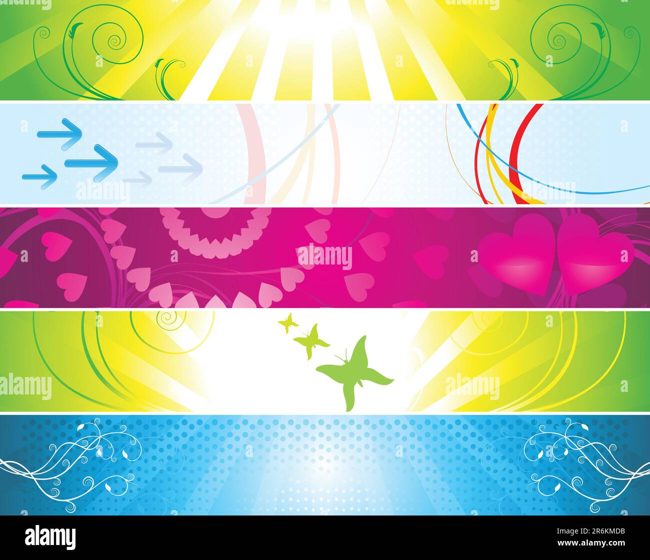abstract colorful web banners vector illustration Stock Vector Image ...