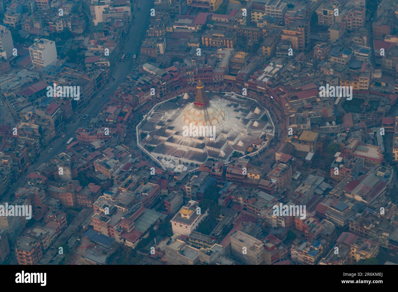 Aerial of the Boudhanath Stupa, UNESCO World Heritage Site, Kathmandu ...