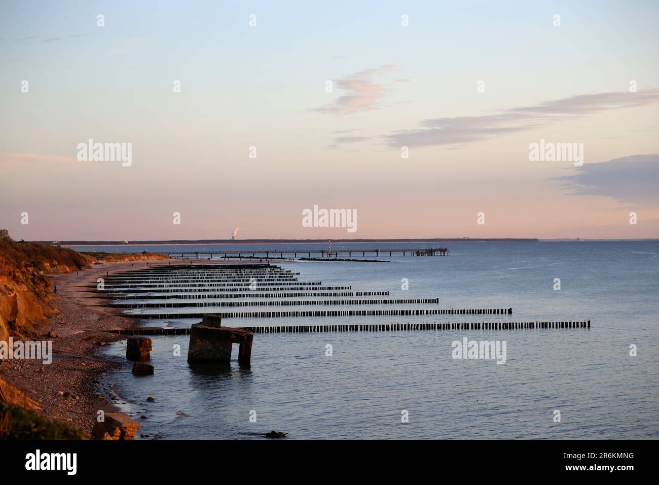 Panorama of the beach in Ahrenshoop, Germany on the peninsula Fischland ...