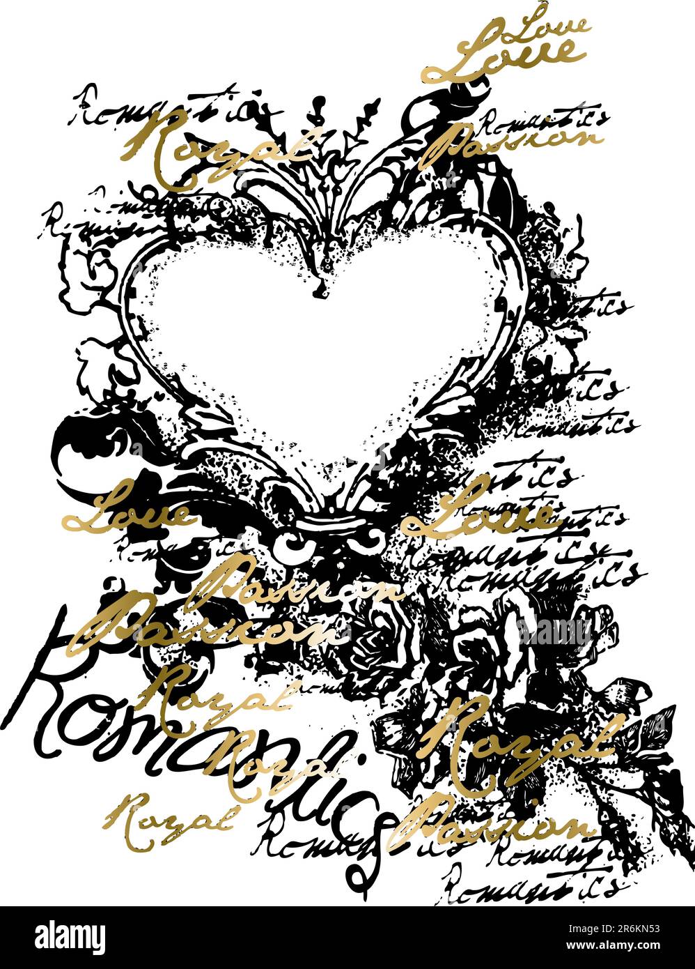 fancy heart scroll ornament emblem Stock Vector Image & Art - Alamy