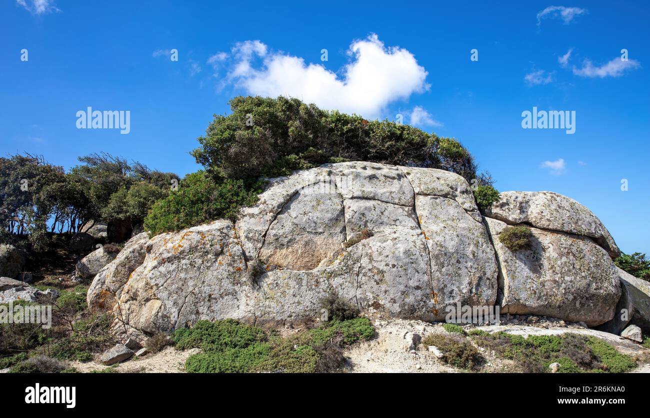 Volax village in Tinos island, Cyclades Greece. Lunar landscape with ...