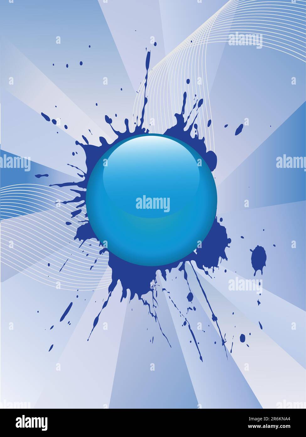 vector eps10 illustration of a blue glass button on an abstract ...