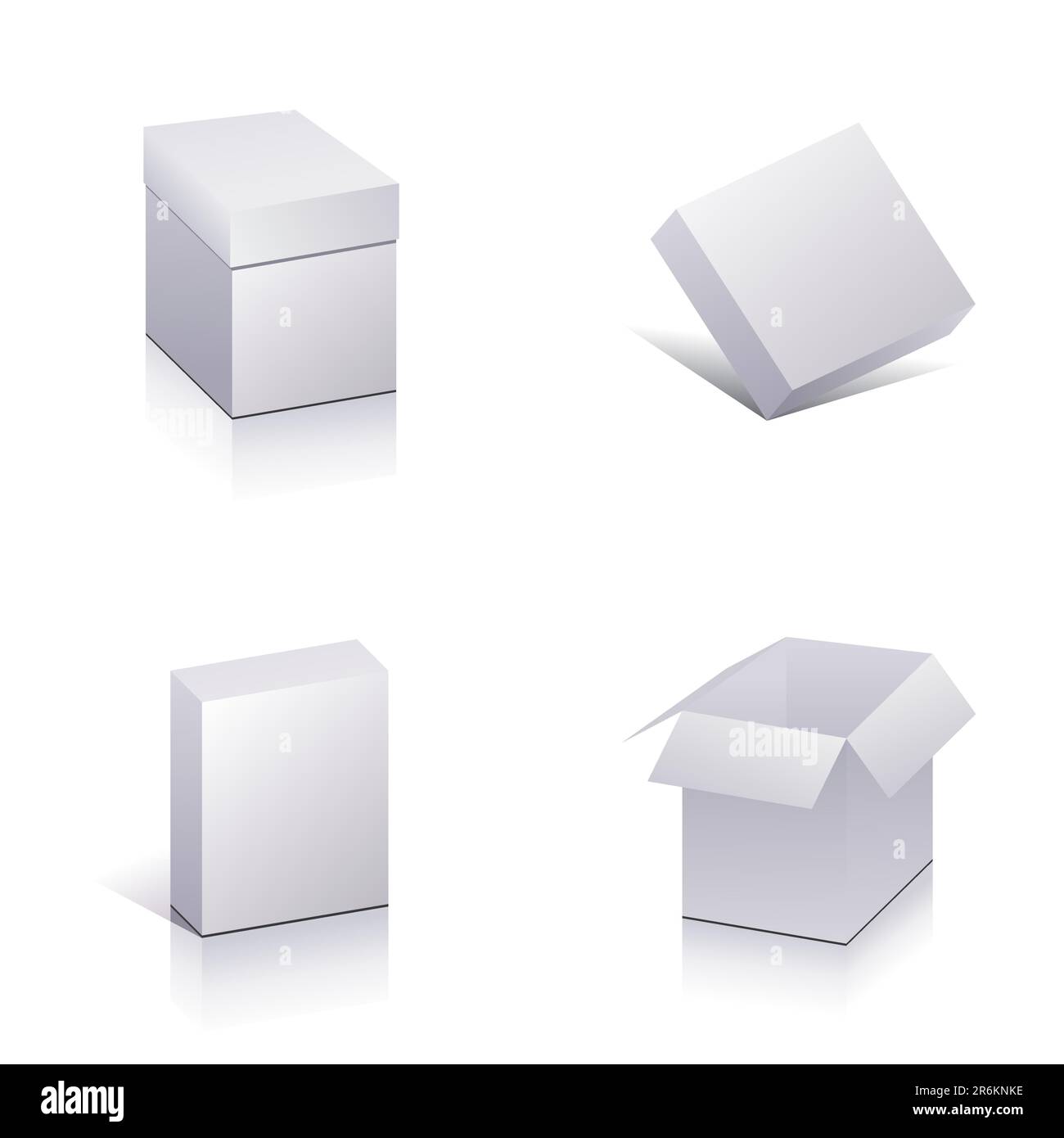 Set of blank packing. Template open 3d boxes. Vector Stock Vector Image ...