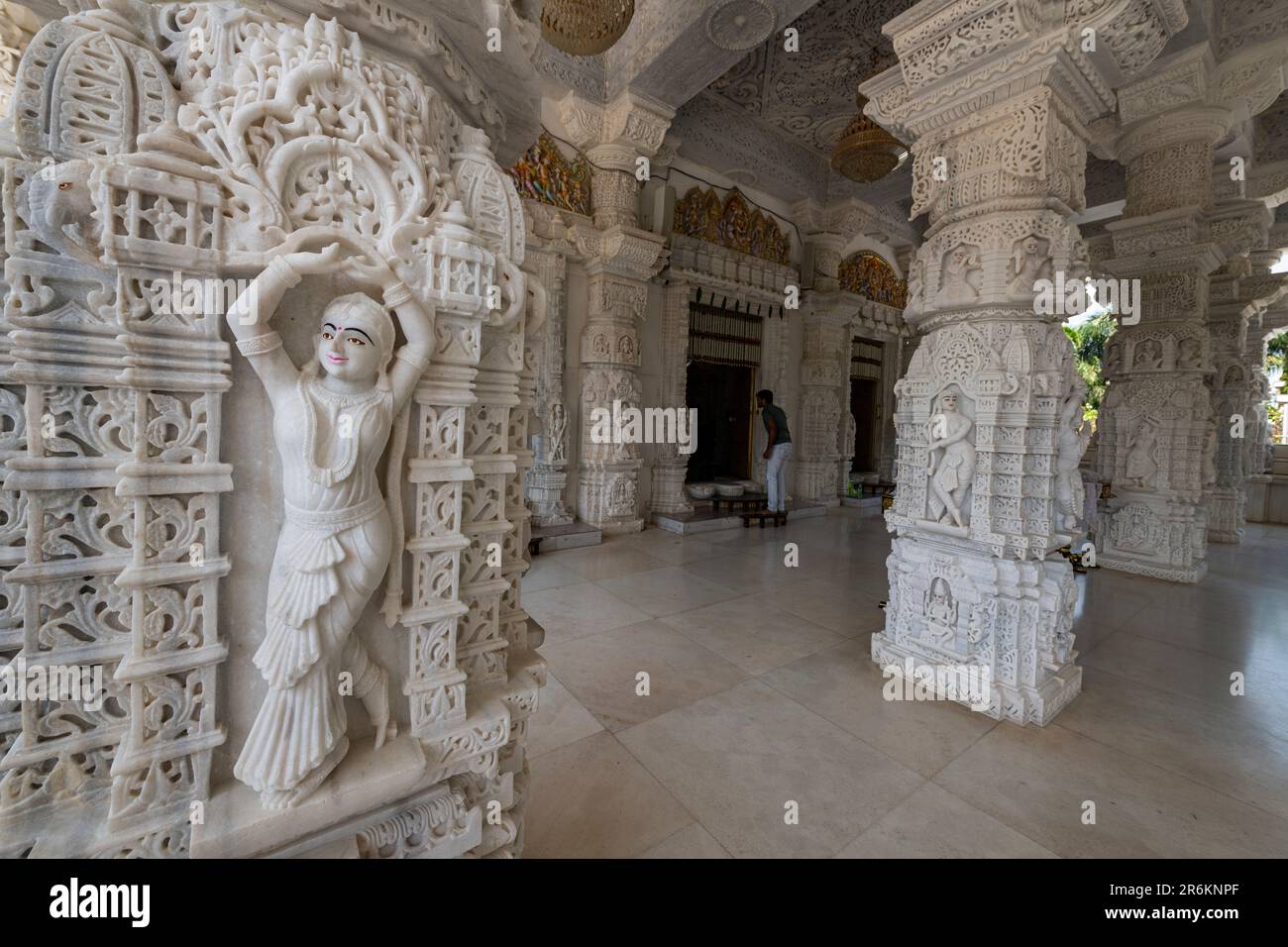 Marble built Dharamshala Manilaxmi Tirth Jain temple, Gujarat, India, Asia Stock Photo - Alamy
