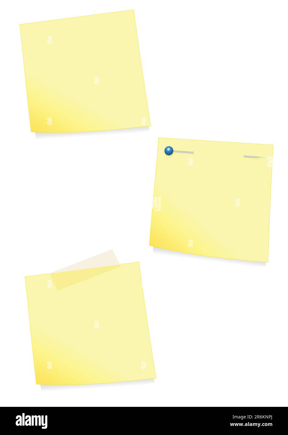 Vector illustration set of a post its (note papers). Colors and ...