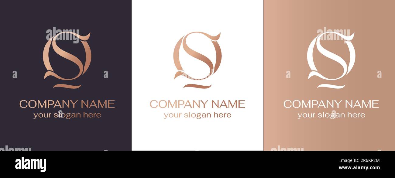 OS logo or SO monogram. OS letter logo template elements. personal ...