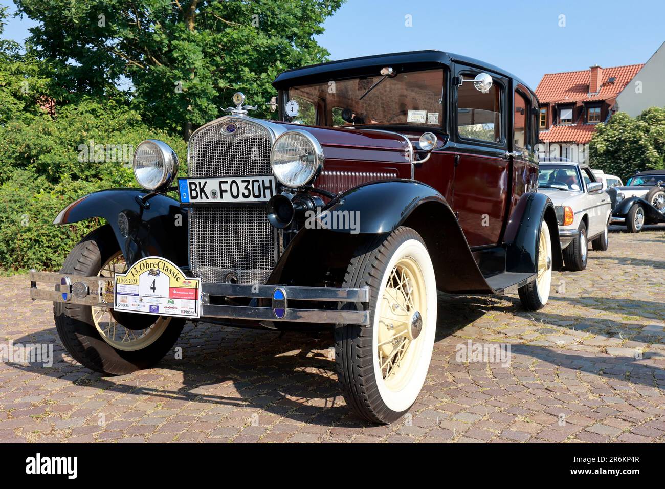 Wolmirstedt, Germany. 10th June, 2023. A 1930 Ford Forder Sedan stands ...