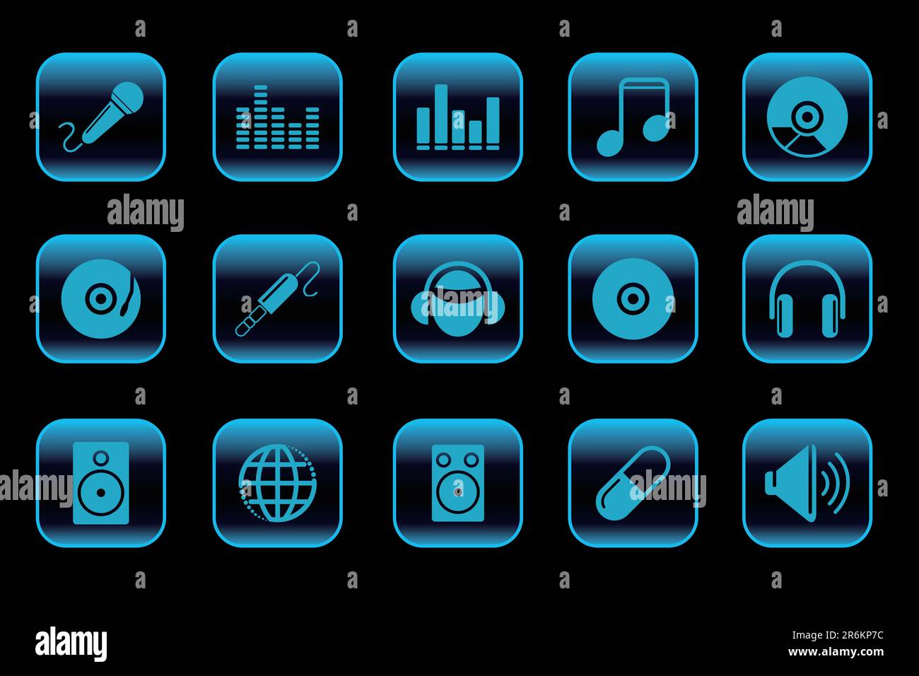 Music and Dance icons blue Series Stock Vector Image & Art - Alamy