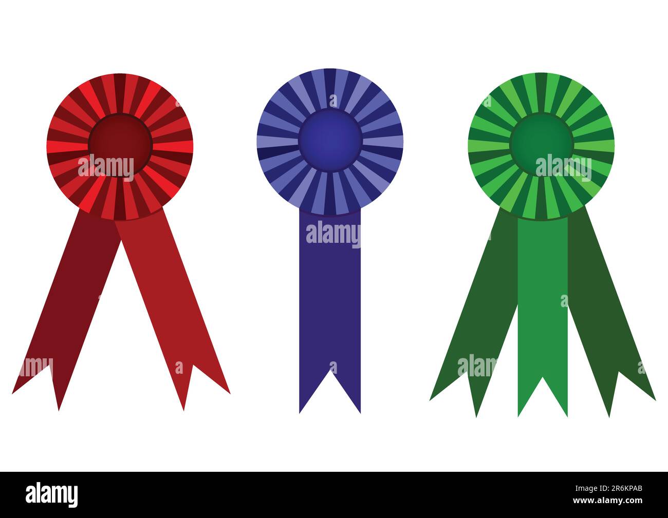 A set of award ribbons in different colors. All objects and details are ...