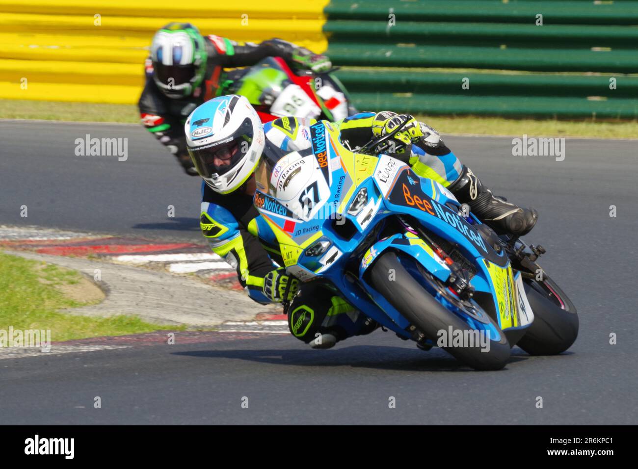 Croft Circuit, 10 June 2023. James Skelding riding a Kawasaki 1000 in a ...