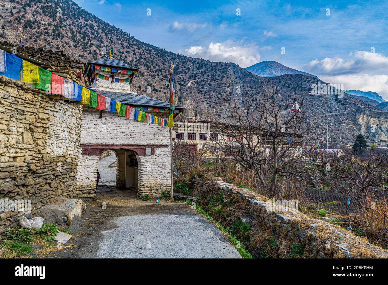 Historical village of Marpha, Jomsom, Himalayas, Nepal, Asia Stock ...